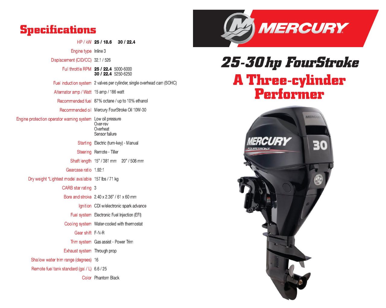 New Mercury 30 ELPT EFI 4S Outboard Motor For Sale | SnyderMarine.com